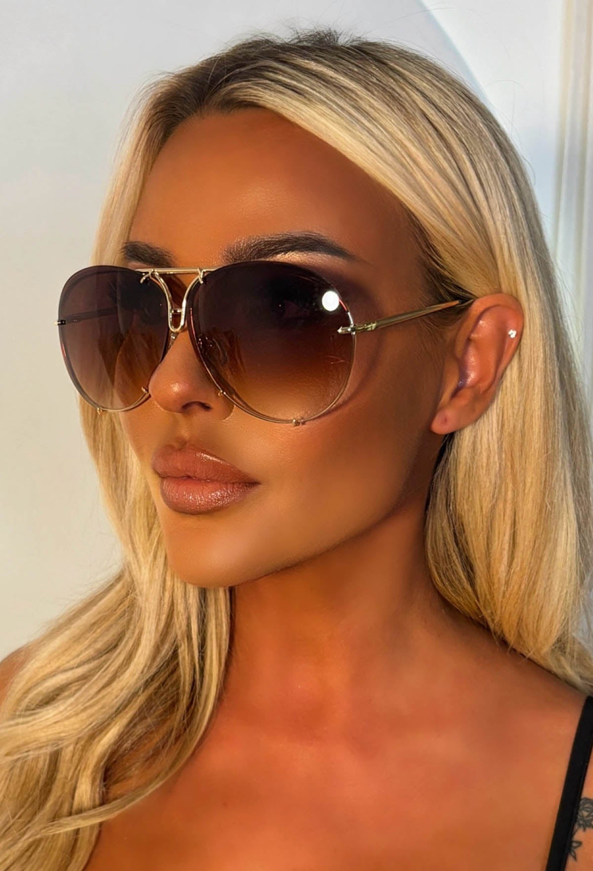 Fly Me Out Brown Aviator Sunglasses | Pink Boutique