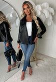 Bad Gal Boudoir Black Faux Leather Shirt | Pink Boutique
