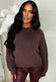 Cool & Cosy Brown Fluffy Wide Neck Jumper | Pink Boutique
