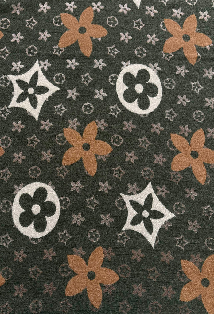 Fierce Florals Khaki Monogram Print Scarf | Pink Boutique – Pink ...